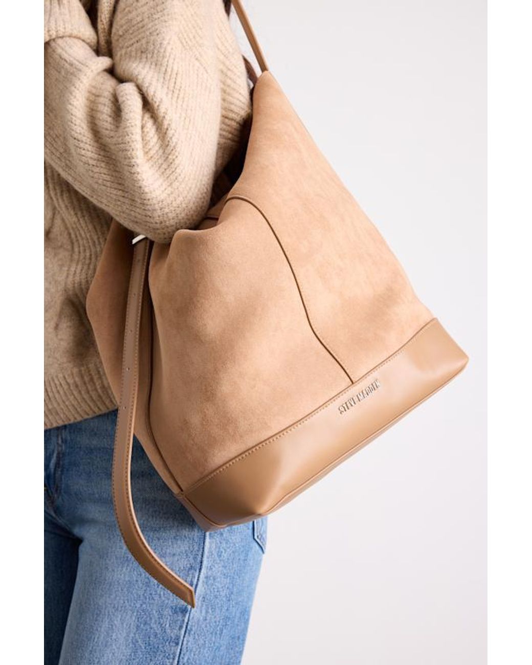Steve Madden Denise Suede Slouchy Tote Bag in Blue | Lyst
