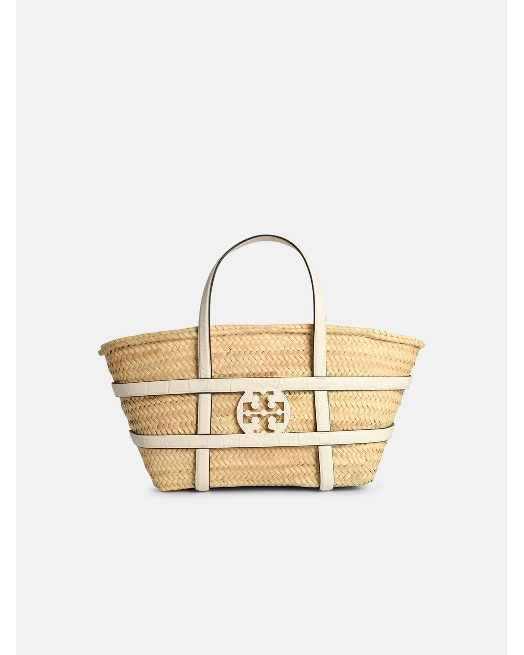 Tory Burch 'Ella' Basket Straw Shopping Bag in Metallic | Lyst