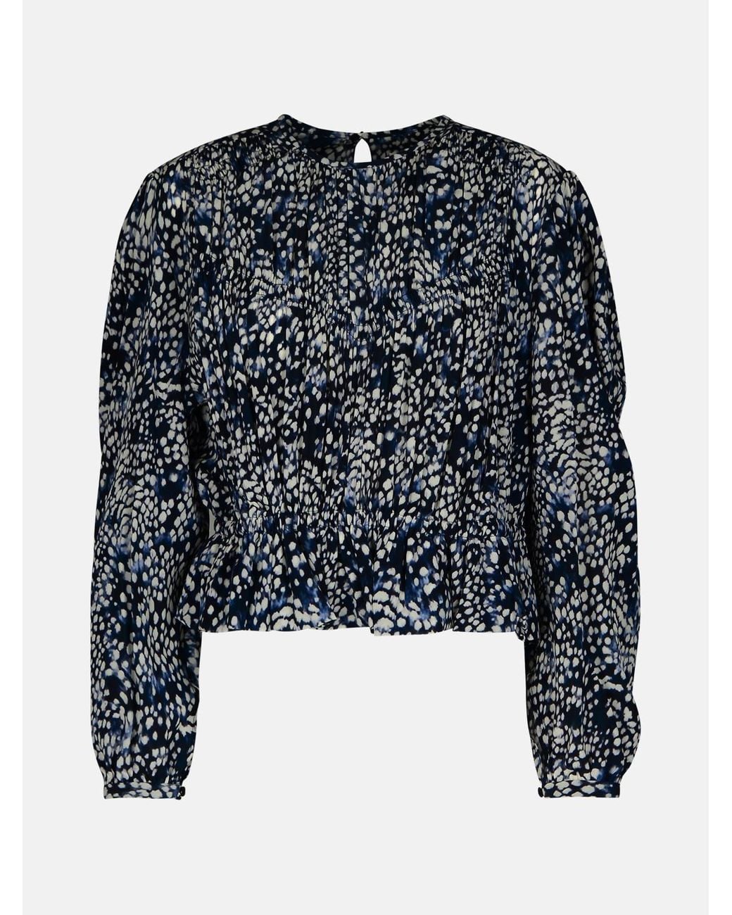 Isabel Marant 'Gelina' Silk Blend Blouse in Blue | Lyst