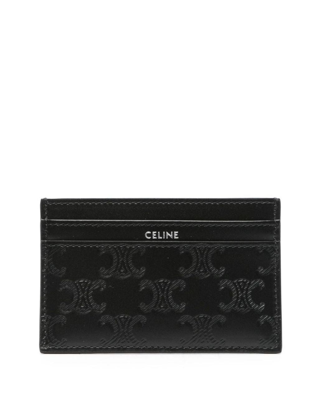 Celine Triomphe Canvas Card Case in Black for Men | Lyst