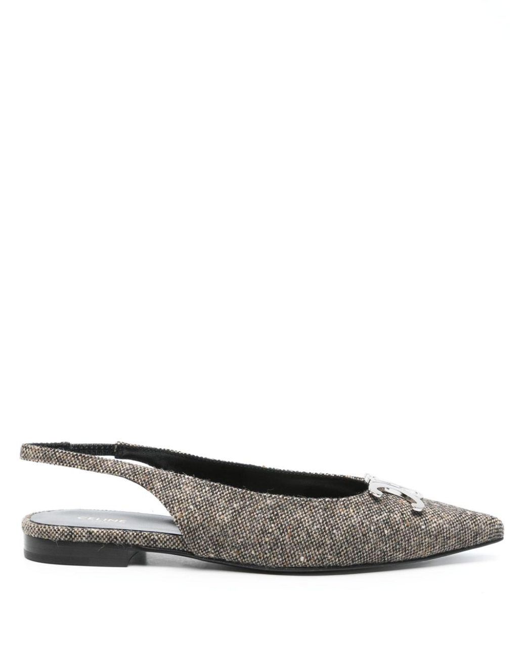 Celine Alma Triomphe Slingback Ballerina in Gray | Lyst