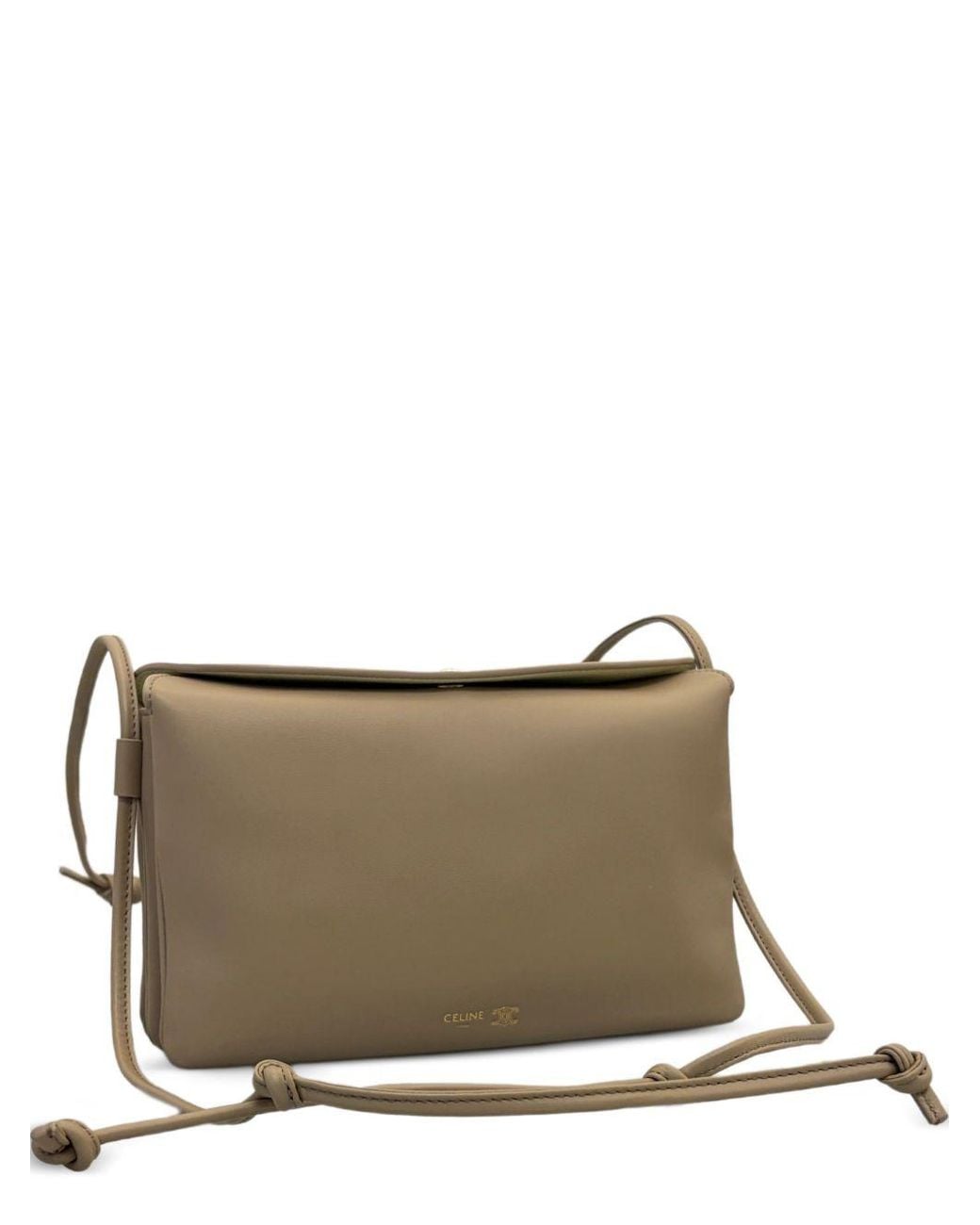 Celine Trio Leather Mini Bag in Brown | Lyst