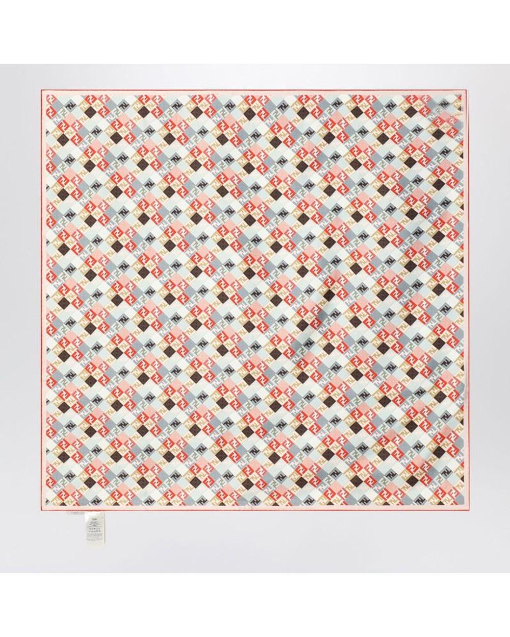 Fendi Multicolour Silk Foulard With Ff Logo in Natural | Lyst