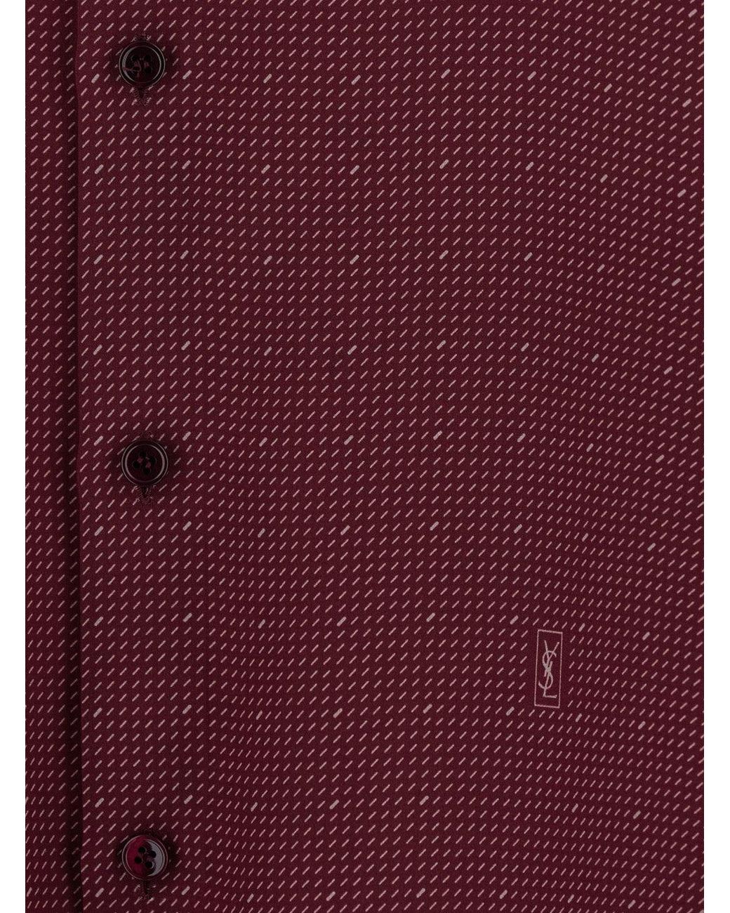 Saint Laurent Long-Sleeved Shirt With Classic Collar And Micr in Purple ...