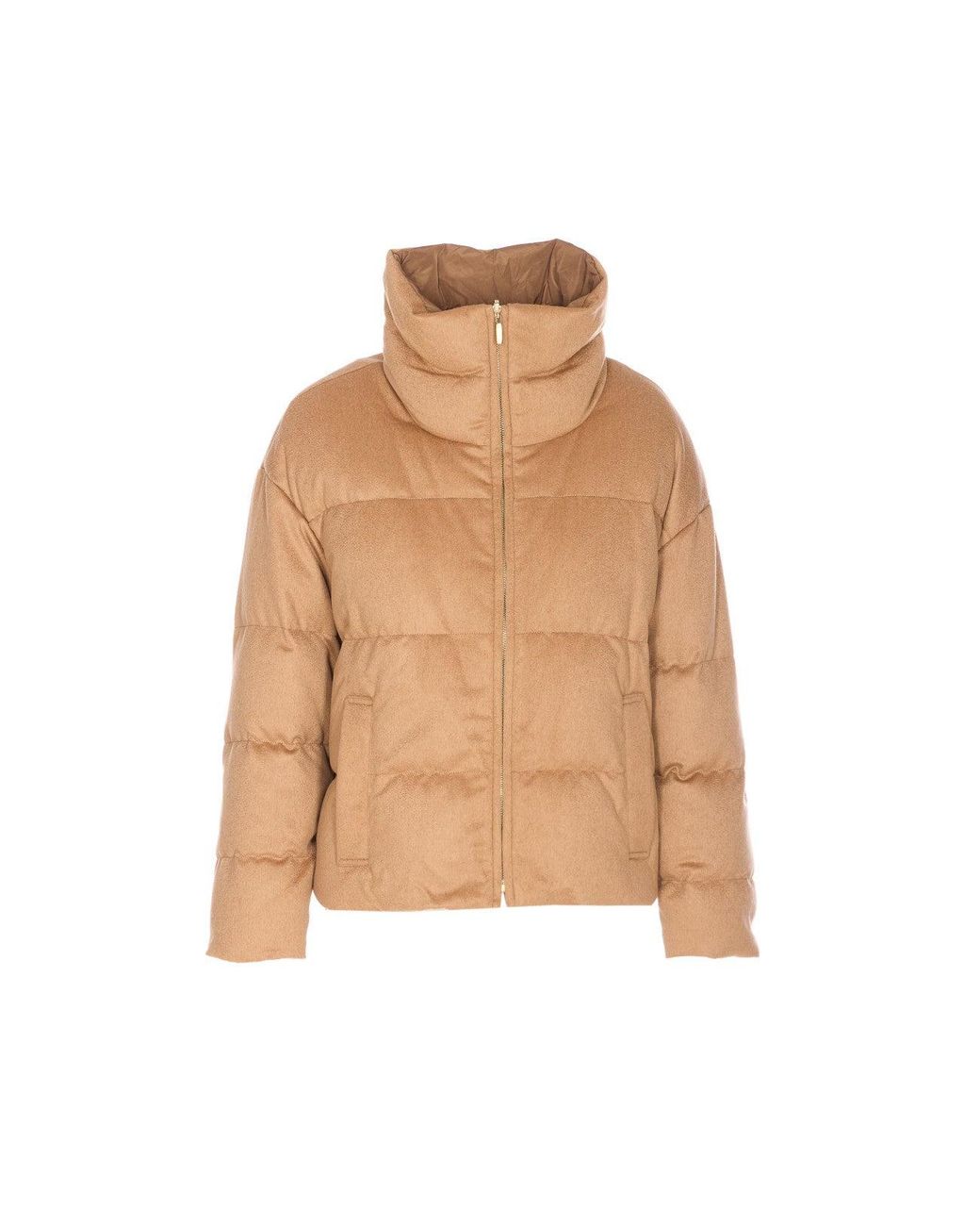 Max Mara Diego Reversible Down Jacket in Natural | Lyst
