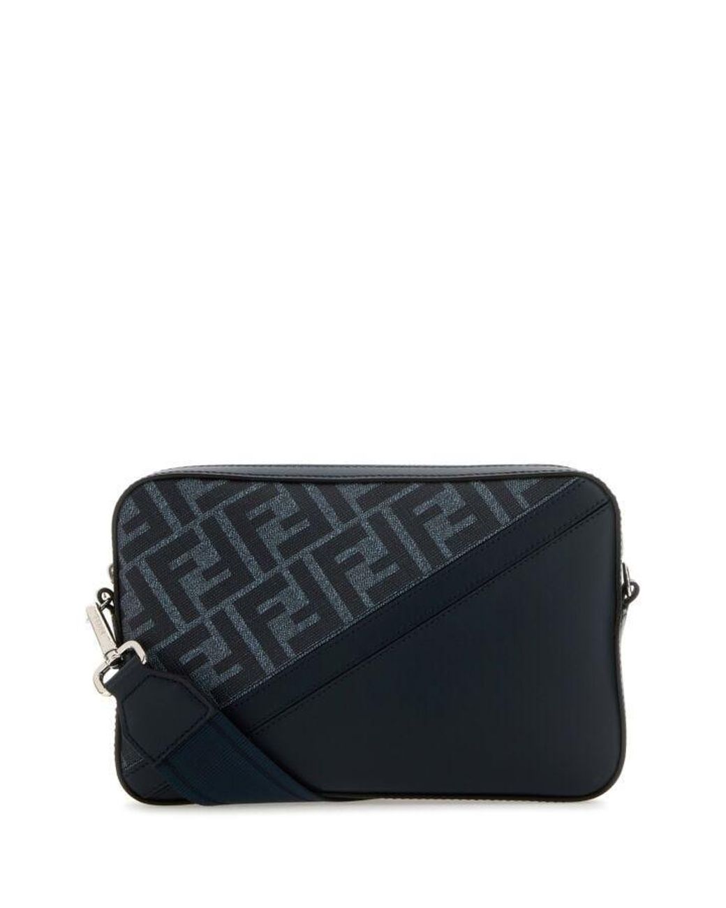 Fendi Fabric And Leather Diagonal Crossbody Bag in Black for Men | Lyst