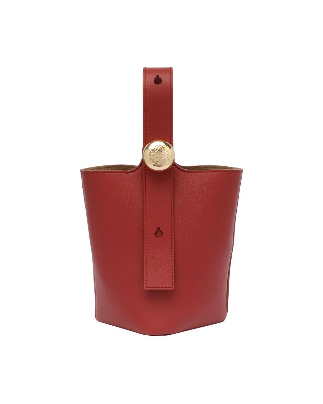 Loewe Mini Pebble Bucket Bag in Red | Lyst