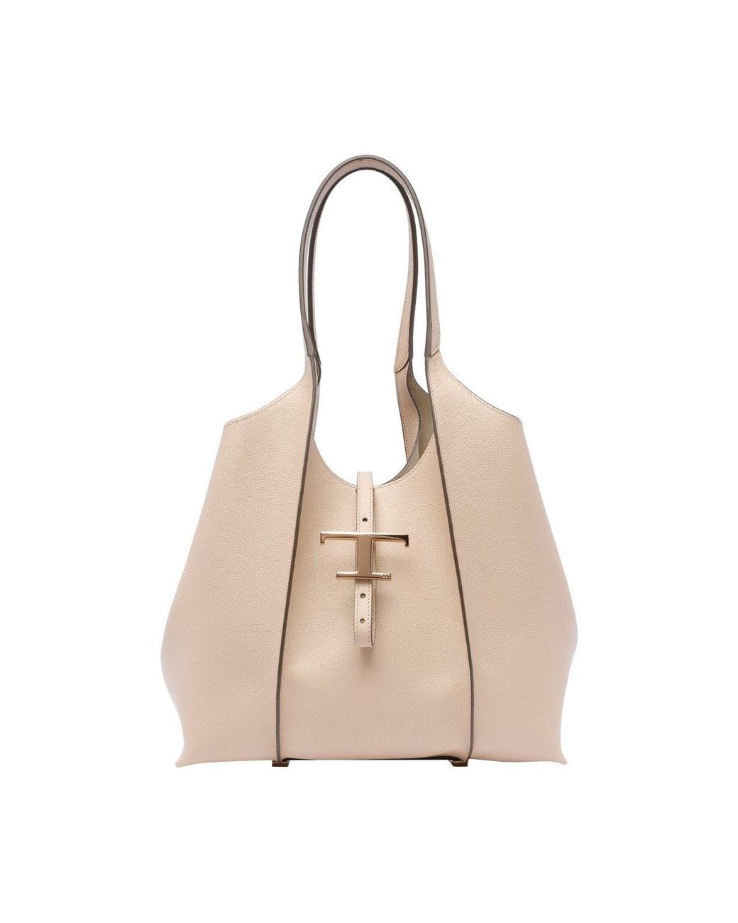 Tod's Small T-Timeless Shopping Bag in Natural | Lyst