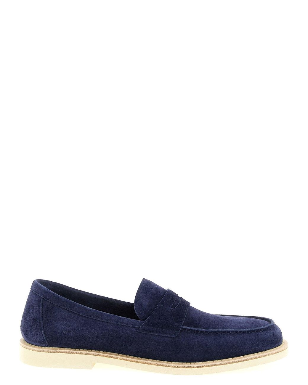 Brunello Cucinelli Penny Loafer Light Loafers in Blue for Men | Lyst