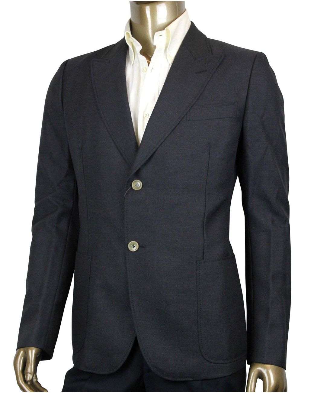 Gucci Panama Dark Wool Mohair Formal Jacket (G 48 R Us 38 R) in Black ...