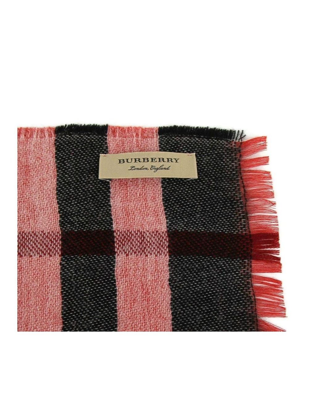 Burberry Military Reversible Color Check Wool Scarf in Red | Lyst