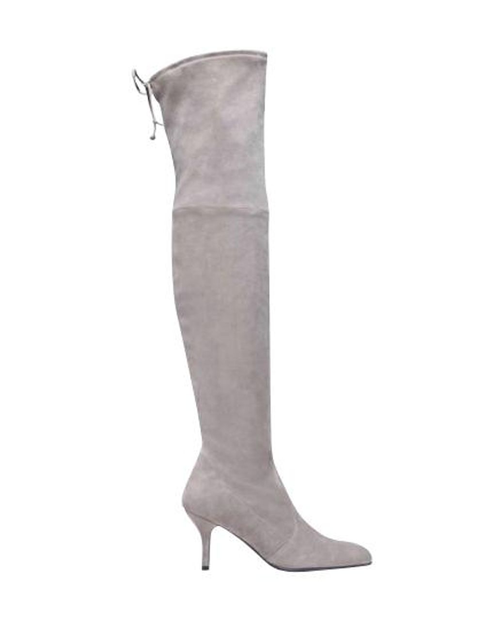 Stuart Weitzman Solid Tiemodel Suede Over-The-Knee Boot (Us) in Gray | Lyst