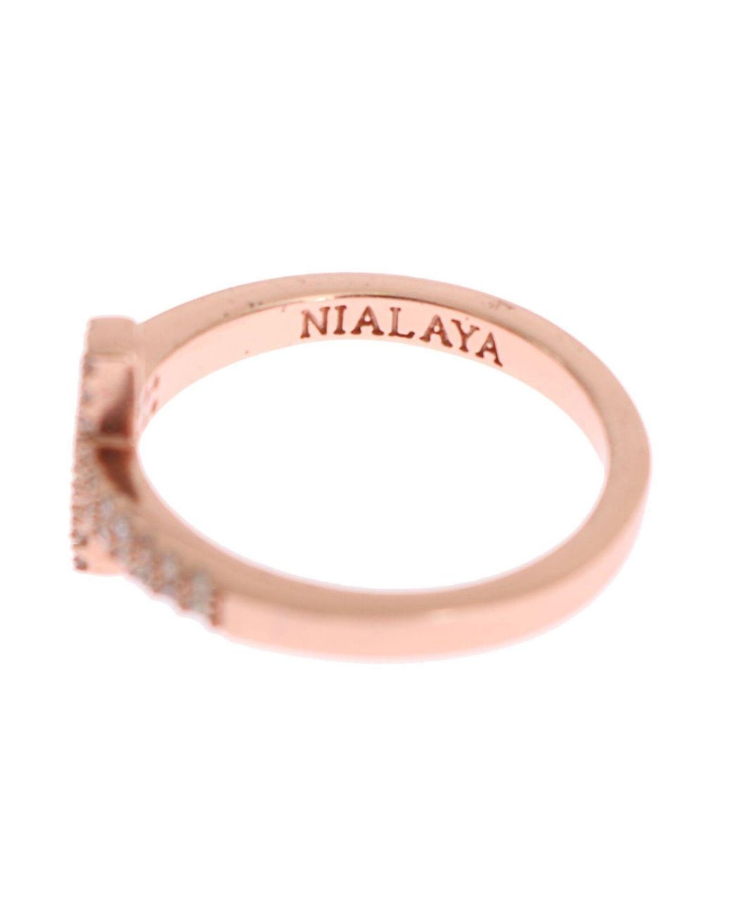 Nialaya 925 Cross Cz Ring in White | Lyst