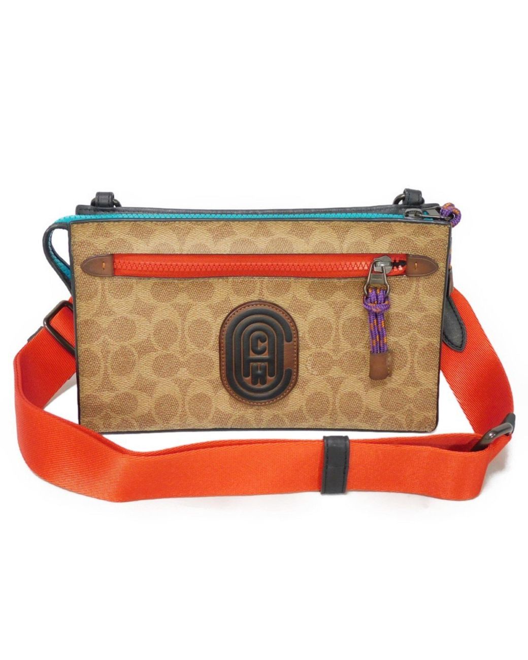 COACH Signature Canvas Shoulder Bag (Pre-Owned) in Red for Men | Lyst