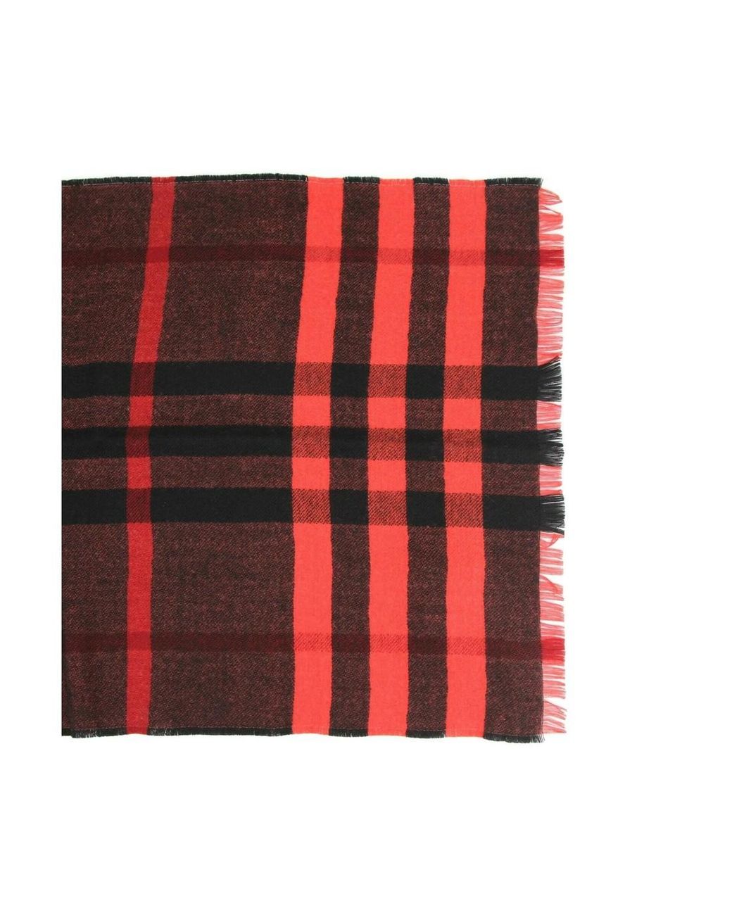 Burberry Military Reversible Color Check Wool Scarf in Red | Lyst
