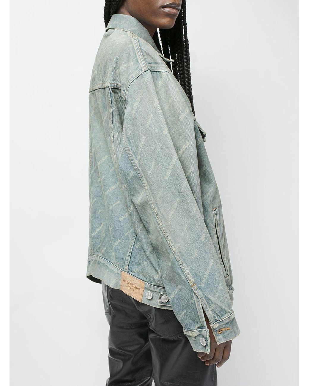 Balenciaga Oversize Light Japanese Denim Jacket In Gray Lyst | atelier ...