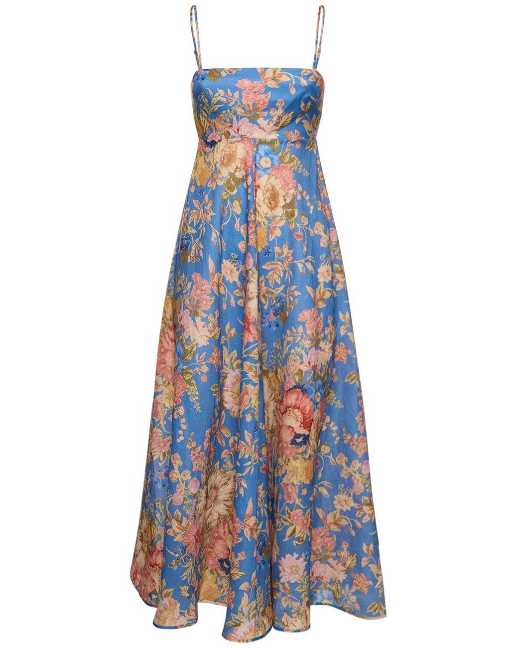 Zimmermann August Bandeau Linen Midi Dress in Blue | Lyst Zimmermann August Bandeau Linen Midi Dress in Blue | Lyst