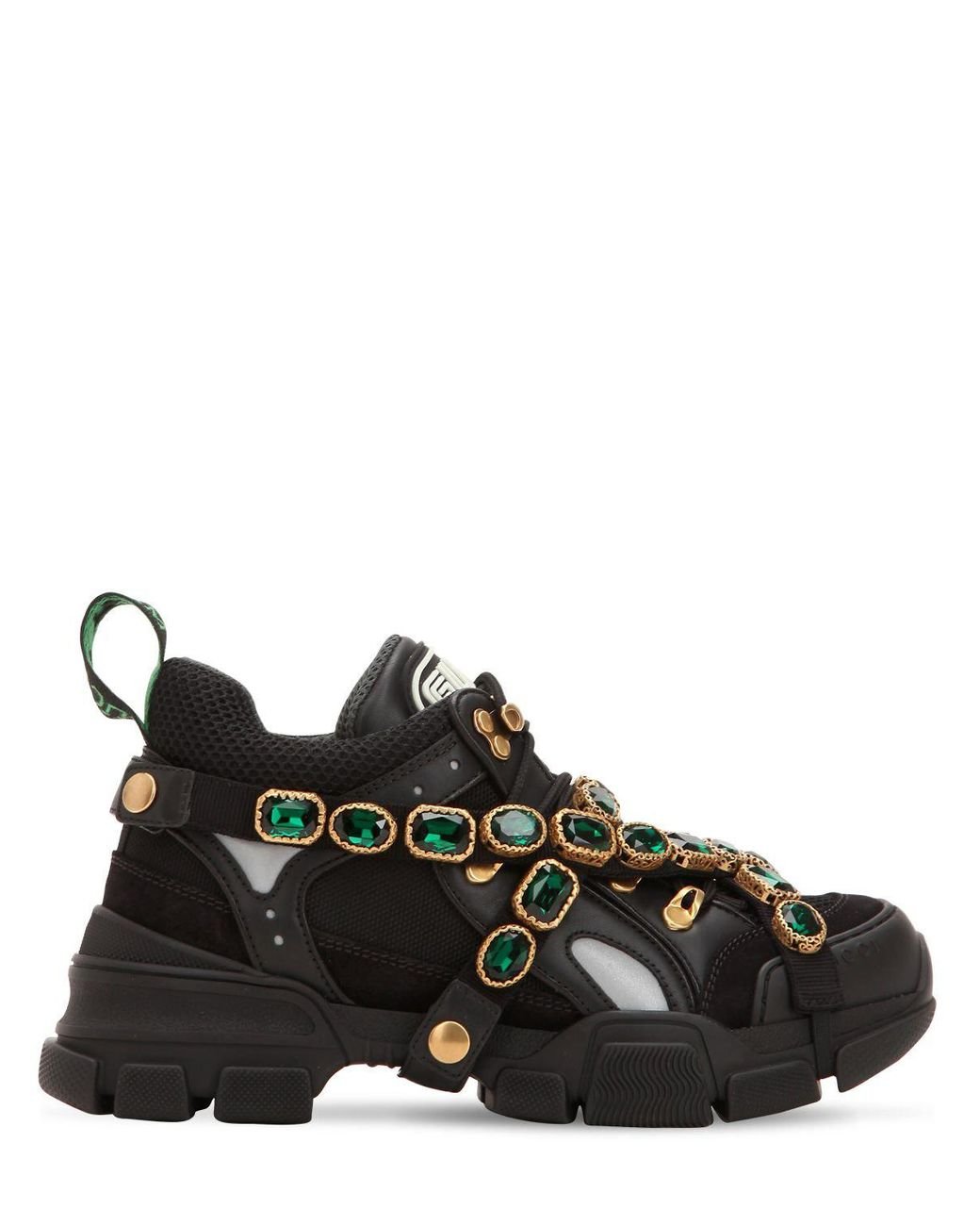 Gucci Flashtrek Sneakers With Removable Crystals in Black | Lyst