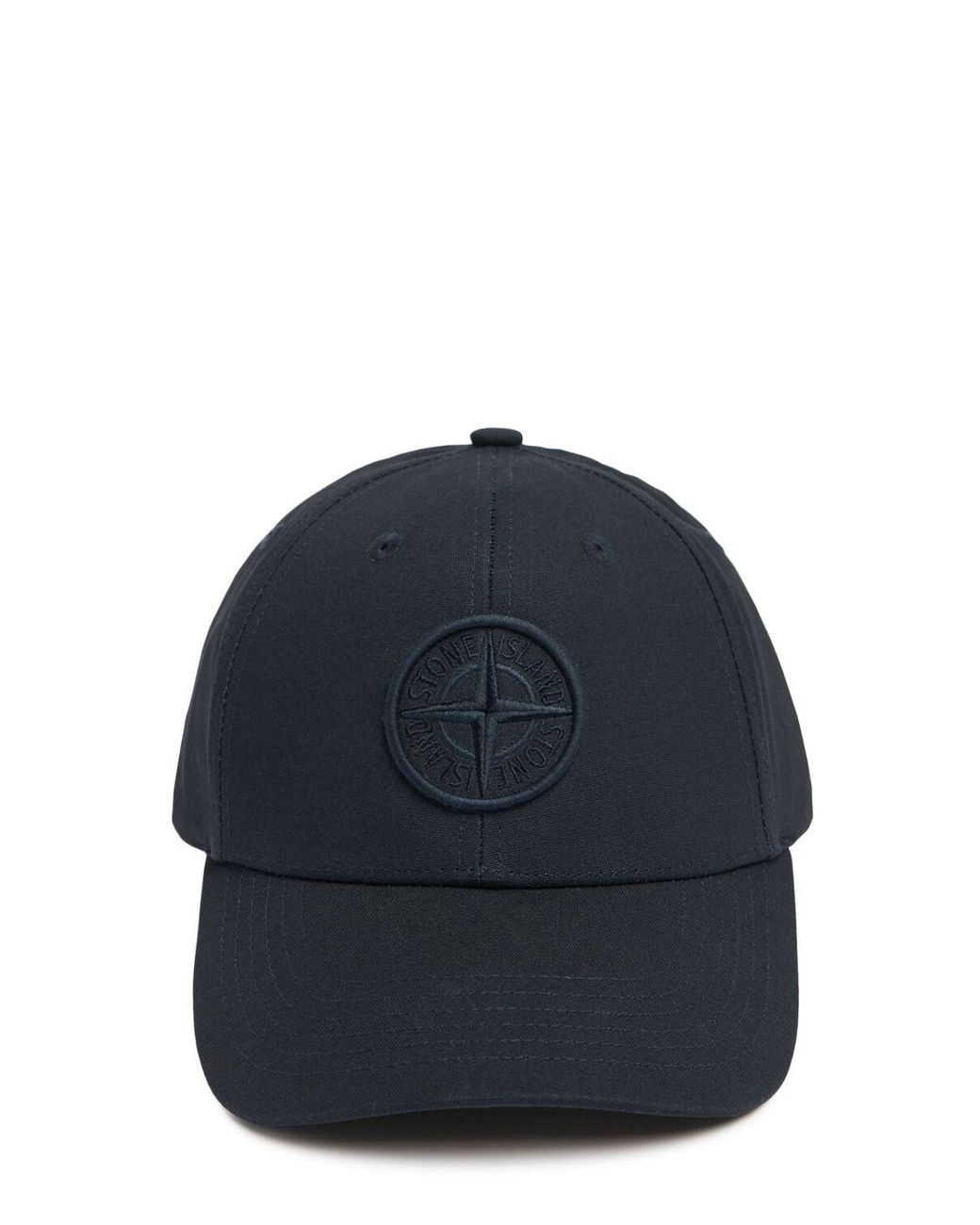 Stone Island Cotton Logo Baseball Cap in Blue for Men | Lyst