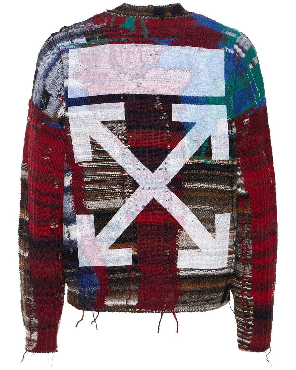 Off-White c/o Virgil Abloh Chaos Arrow Wool Blend Knit Sweater in Blue ...