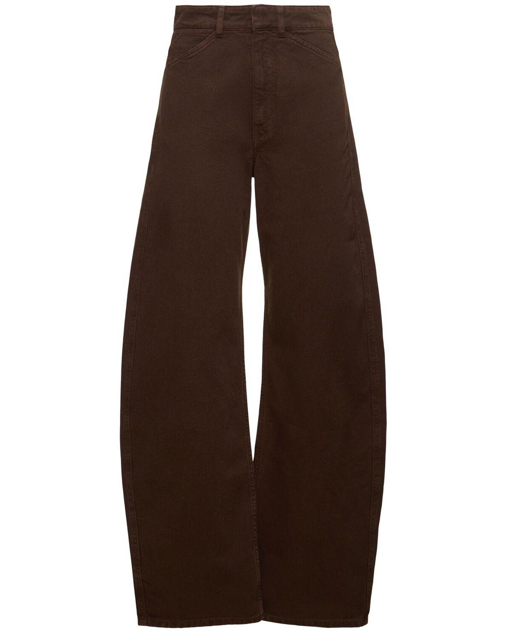 Lemaire Heavy Denim High Waist Curved Jeans Dark in Brown | Lyst