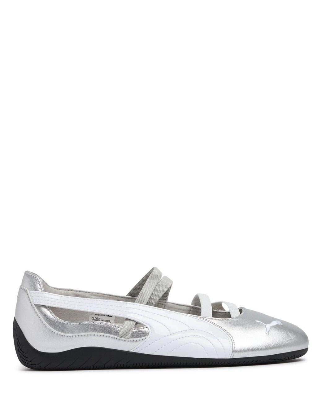 PUMA Speedcat Metallic Ballerina Flats in White | Lyst UK