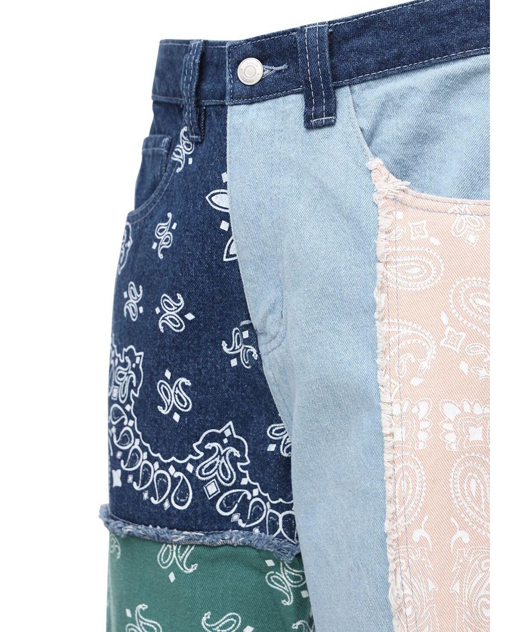 メンズ Jaded London Patchwork Paisley スケーターデニム メンズ Jaded London Patchwork Paisley スケーターデニム