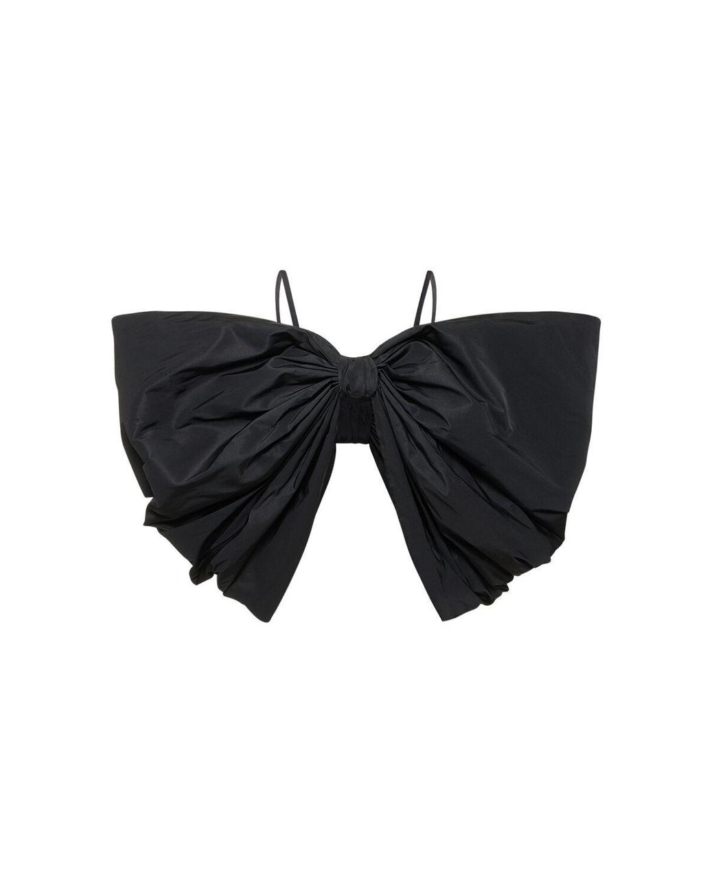 Nina Ricci Bow Sleeveless Taffeta Crop Top in Black | Lyst