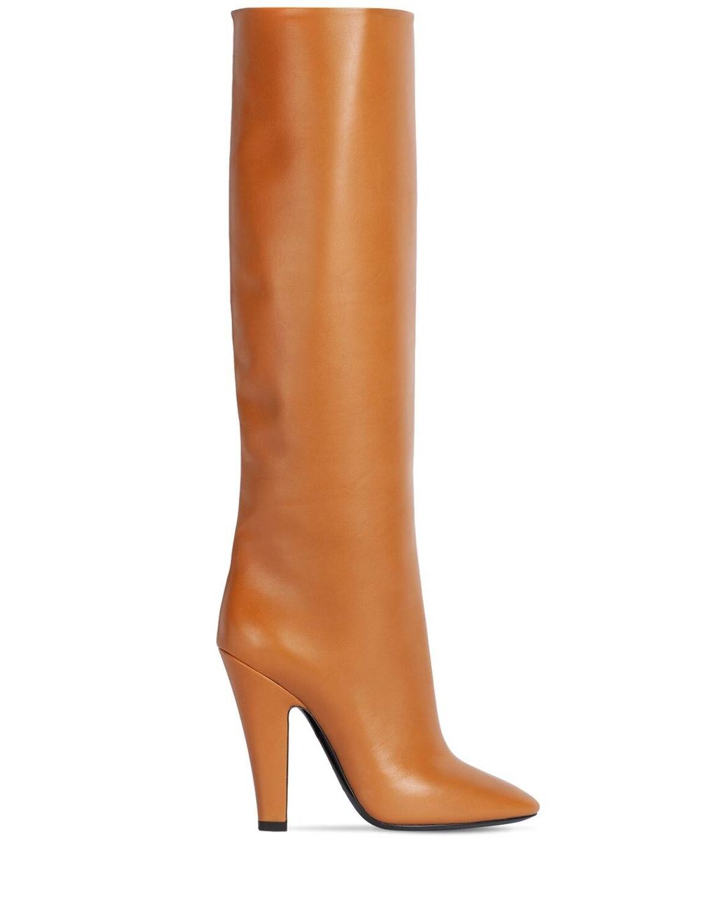 Saint Laurent 110mm 68 Tube Leather Tall Boots In Brown Lyst Uk