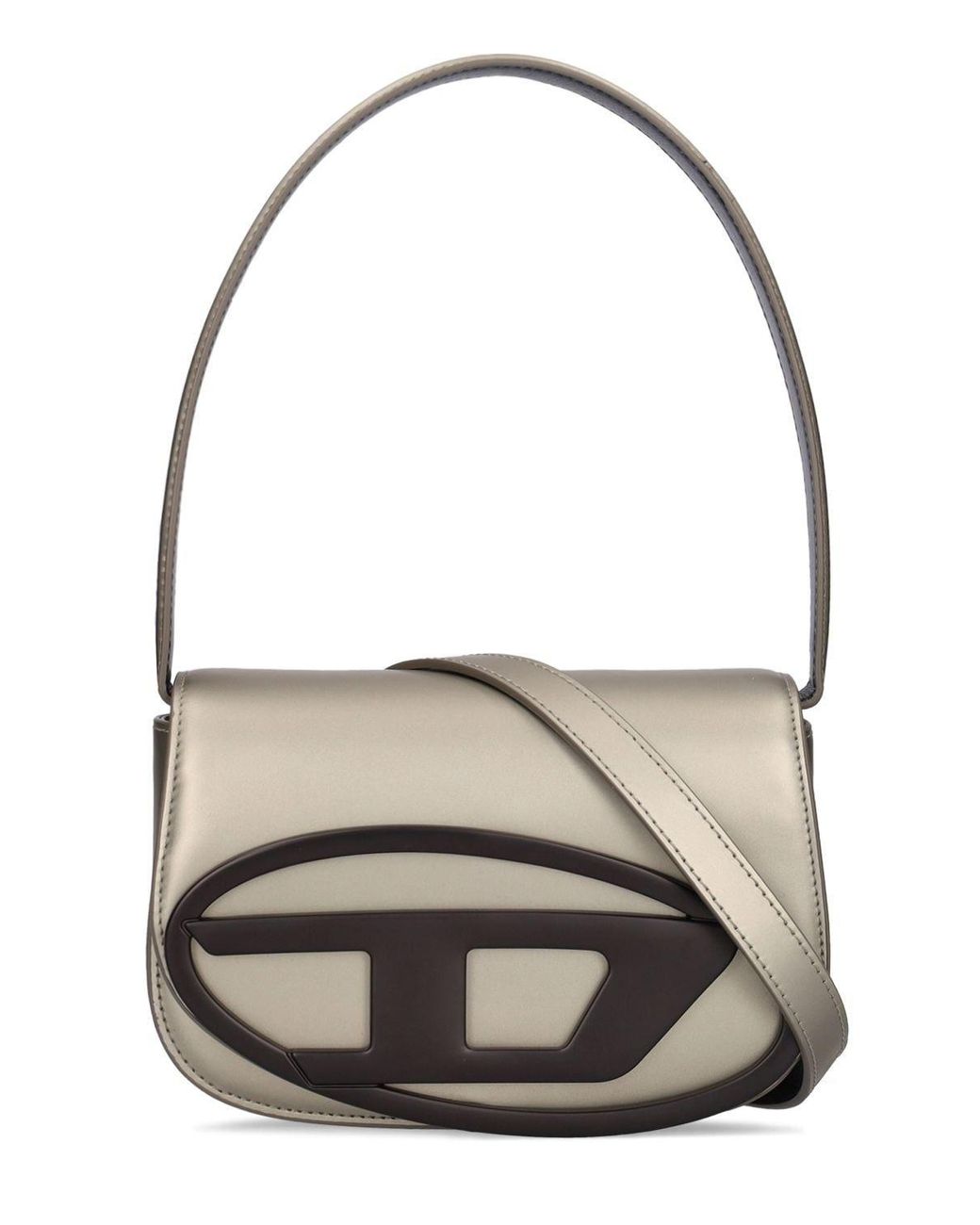 DIESEL 1dr Laminated Matte Leather Shoulder Bag in Gray for Men | Lyst