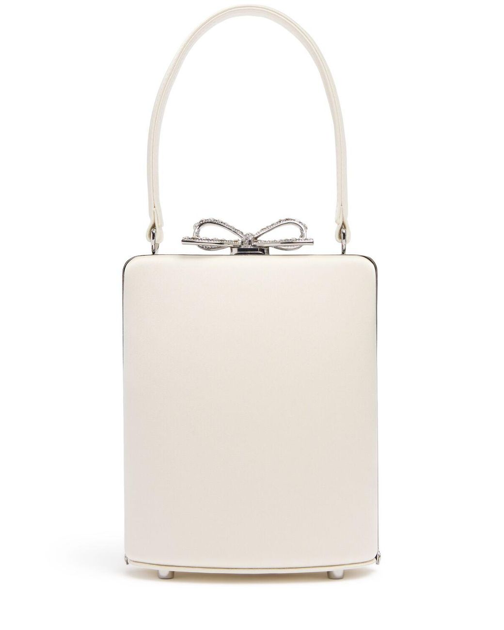 Self-Portrait Mini Bow Satin Bag in Natural | Lyst