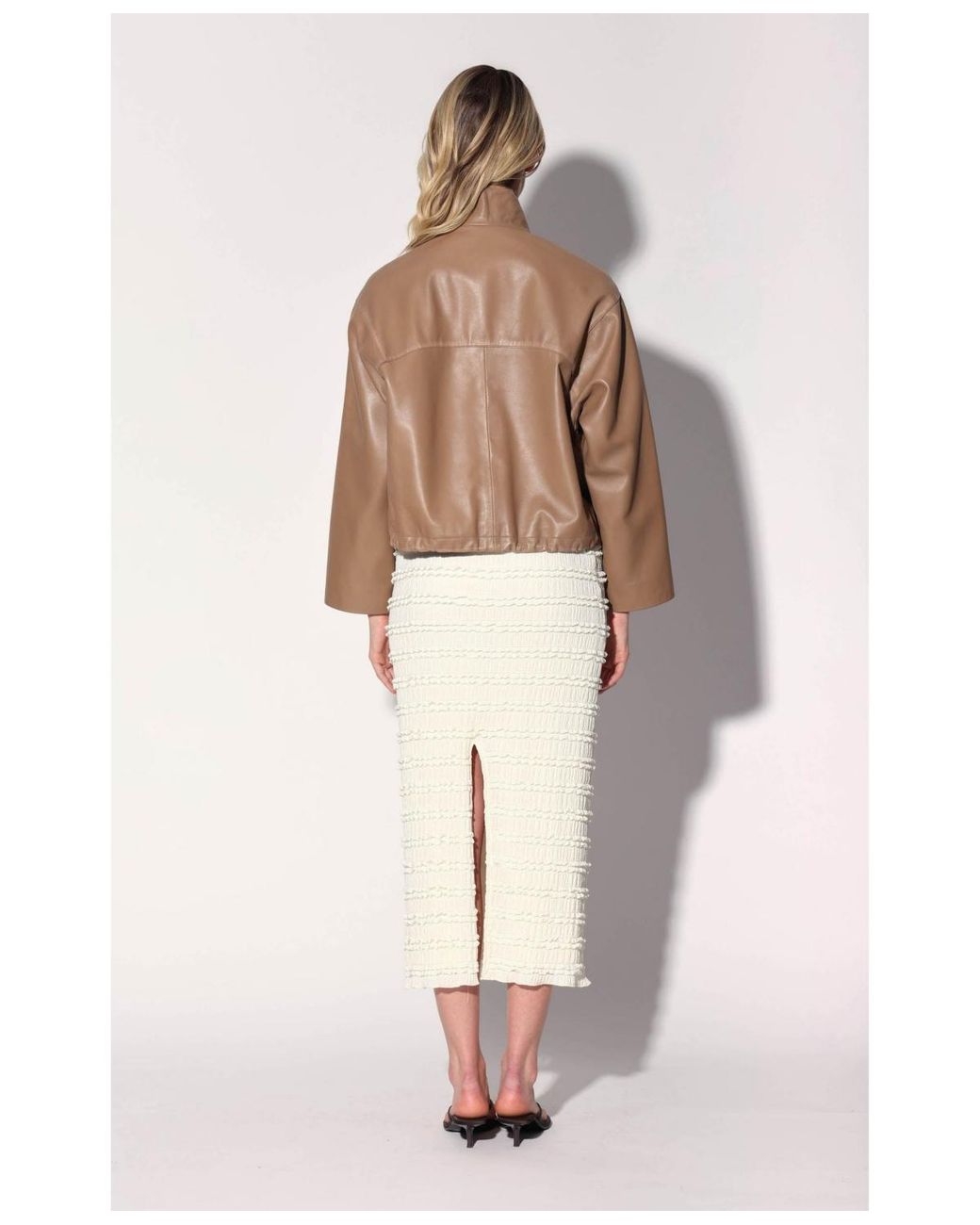 Walter Baker Roman Funnel-neck Lamb Leather Jacket in Brown | Lyst
