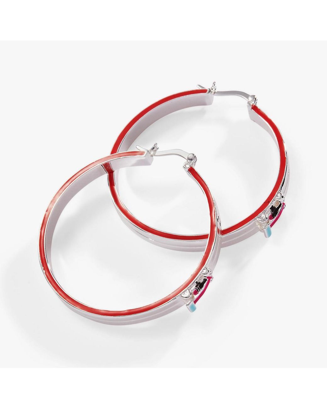 ALEX AND ANI Hot Wheels Racecar Hoop Earrings in White | Lyst