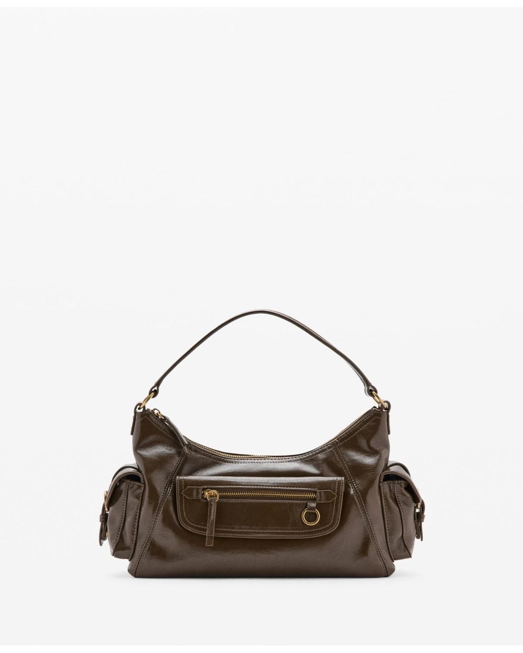 Mango Pockets Shoulder Bag in Brown | Lyst