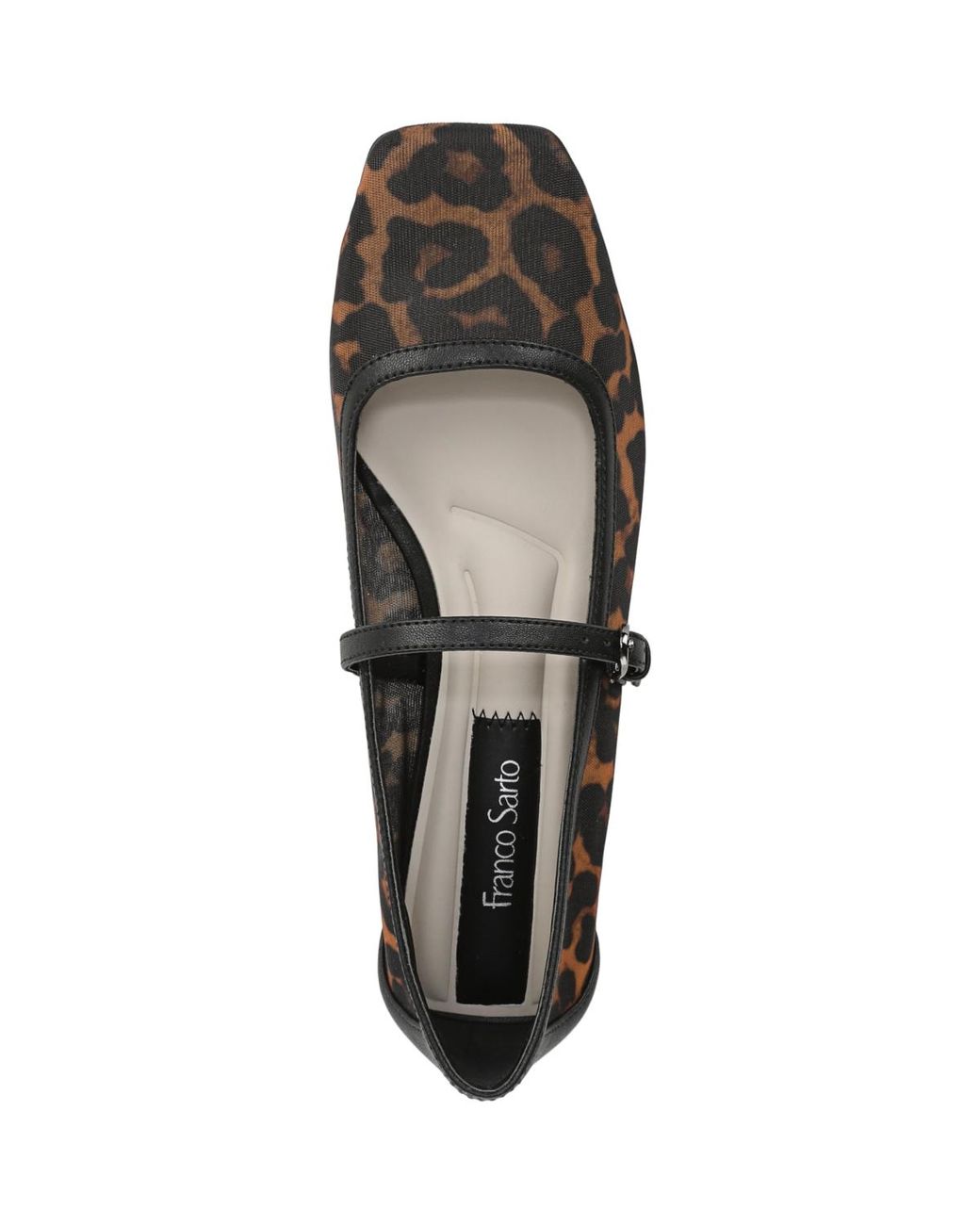 Franco Sarto Tinsley Square Toe Mary Jane Flats in Black | Lyst