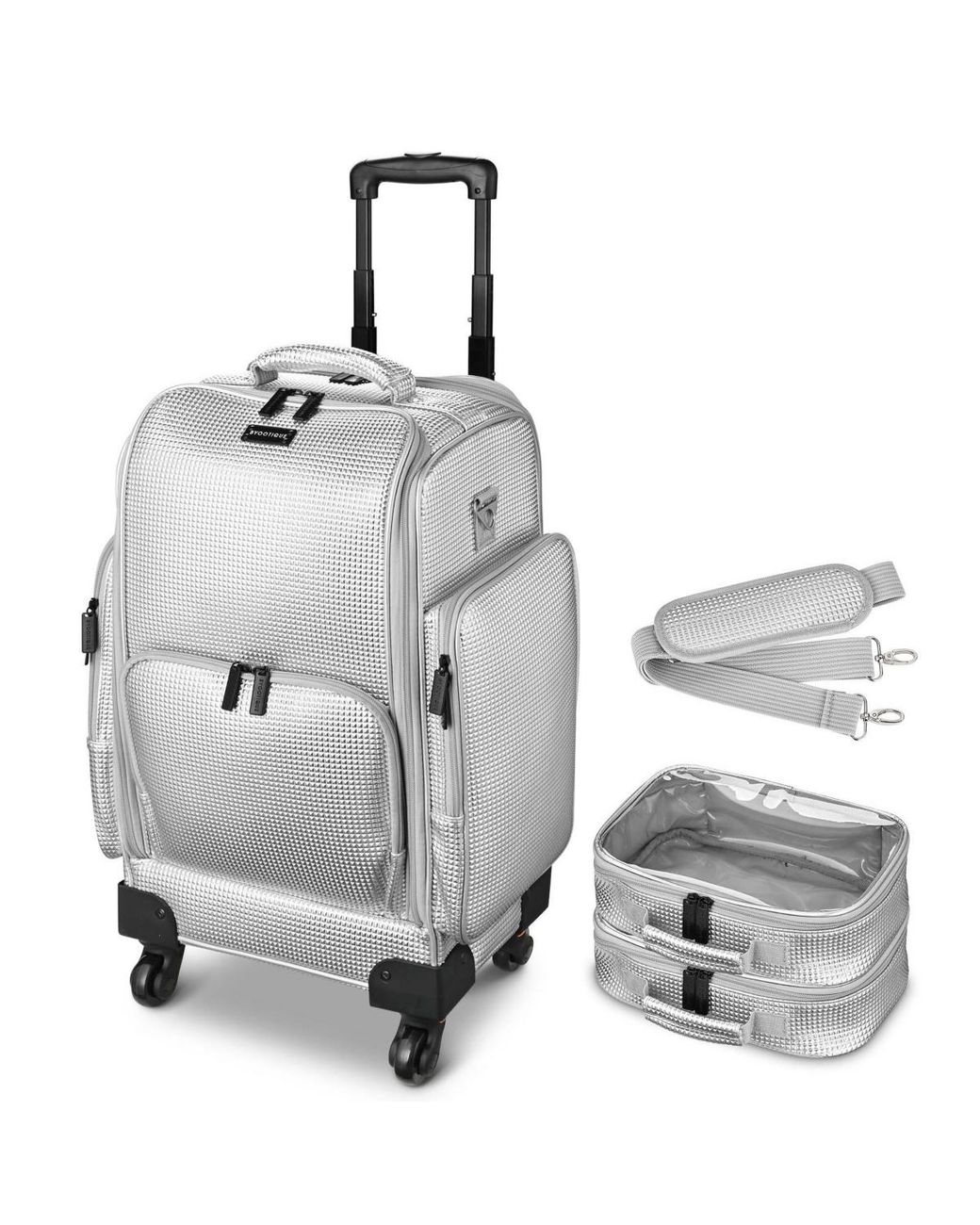 Byootique Soft Sided Rolling Makeup Train Case Cosmetic Organizer ...