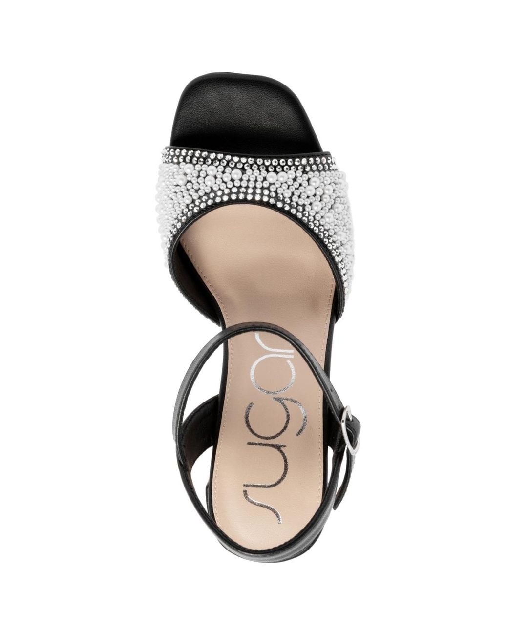 Sugar Gwenith Embellished Dress Sandals in Black | Lyst