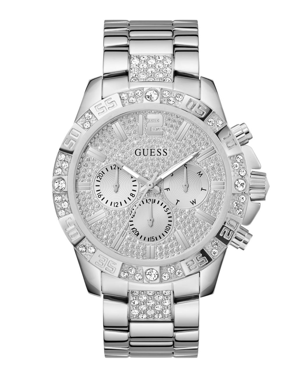 Guess Multi-function Tone Stainless Steel Watch 48mm in Gray for Men | Lyst