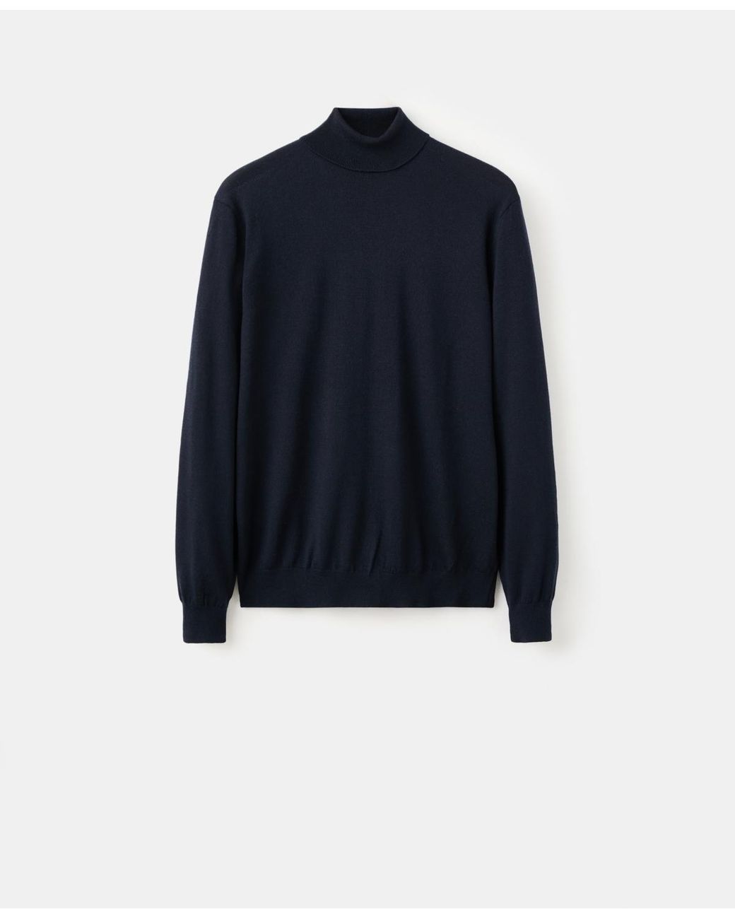 Mango Merino Wool Turtleneck Sweater in Blue for Men | Lyst