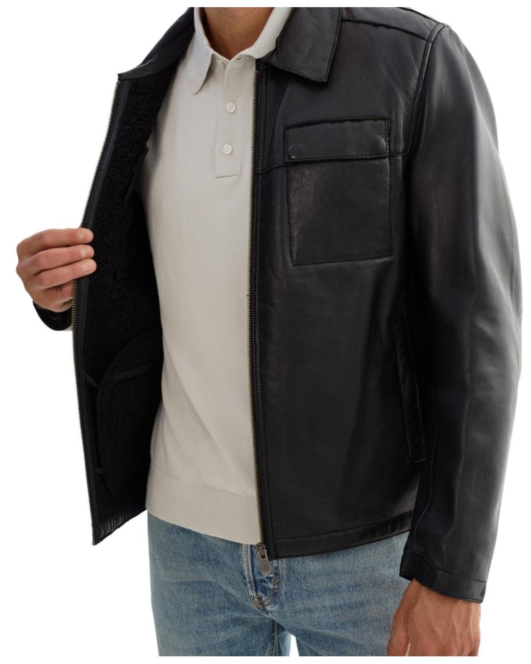 Regency Leathers Capp Leather Shirt Jacket in Black for Men | Lyst