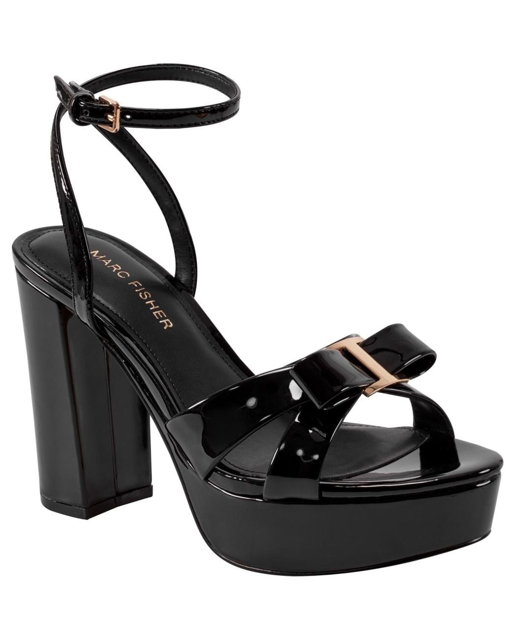 Marc Fisher Daisee Block Heel Platform Sandals in Black | Lyst