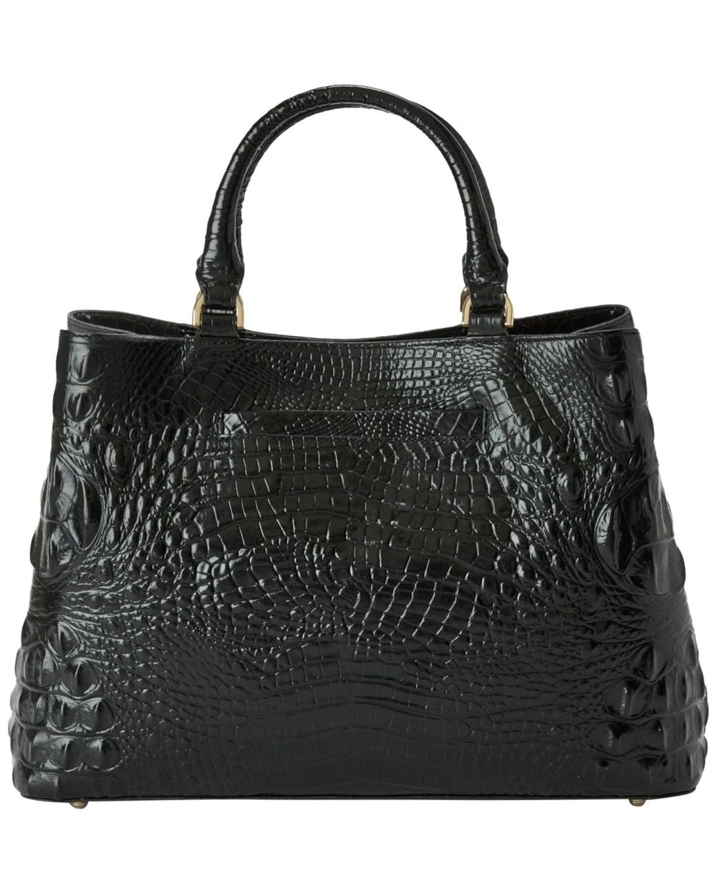 Brahmin Denise Medium Melbourne Leather Satchel Bag in Black | Lyst
