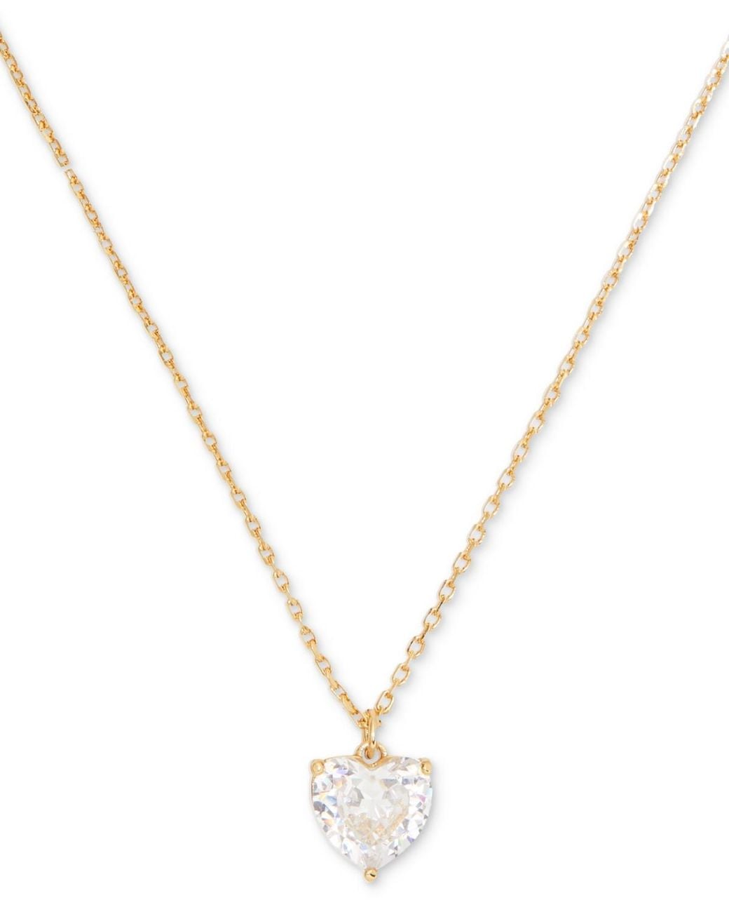 Kate Spade Gold-tone Birthstone Heart Pendant Necklace in Metallic | Lyst