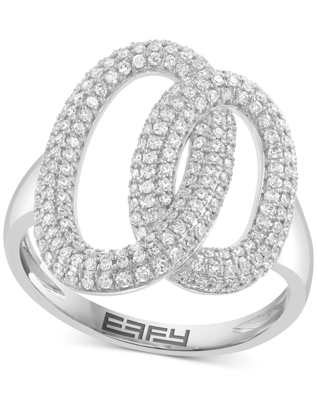 Effy Effy Diamond Pave Interlocking Oval Circle Ring (5/8 Ct. T.w. in ...