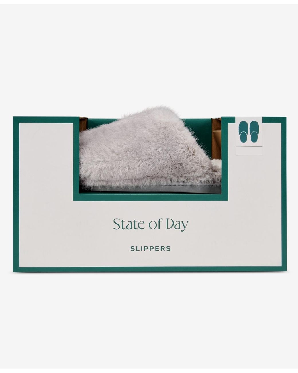 State Of Day Boxed Two-tone Faux-fur Slide Slippers in Gray | Lyst
