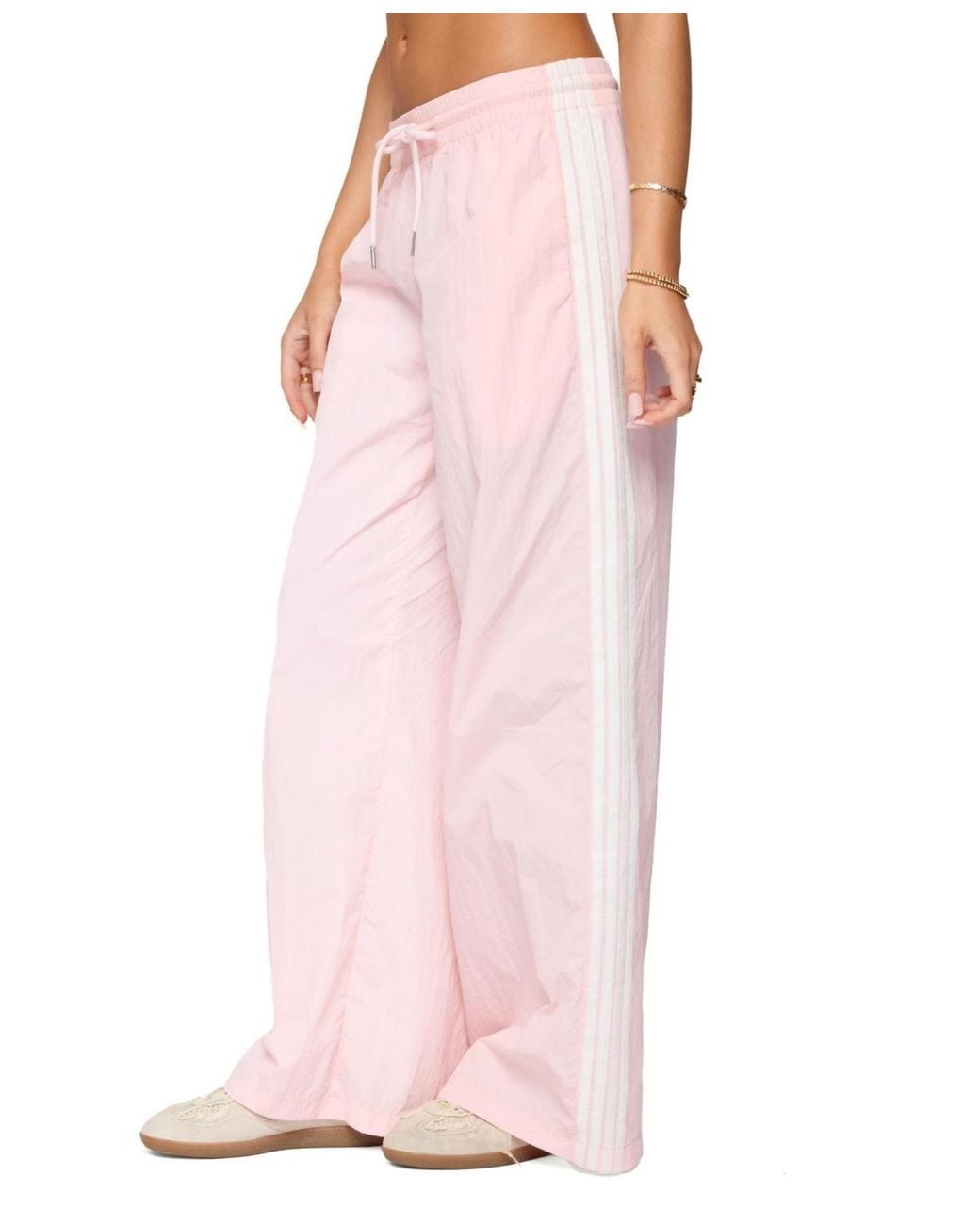 Edikted Annabella Nylon Track Pants in Pink | Lyst