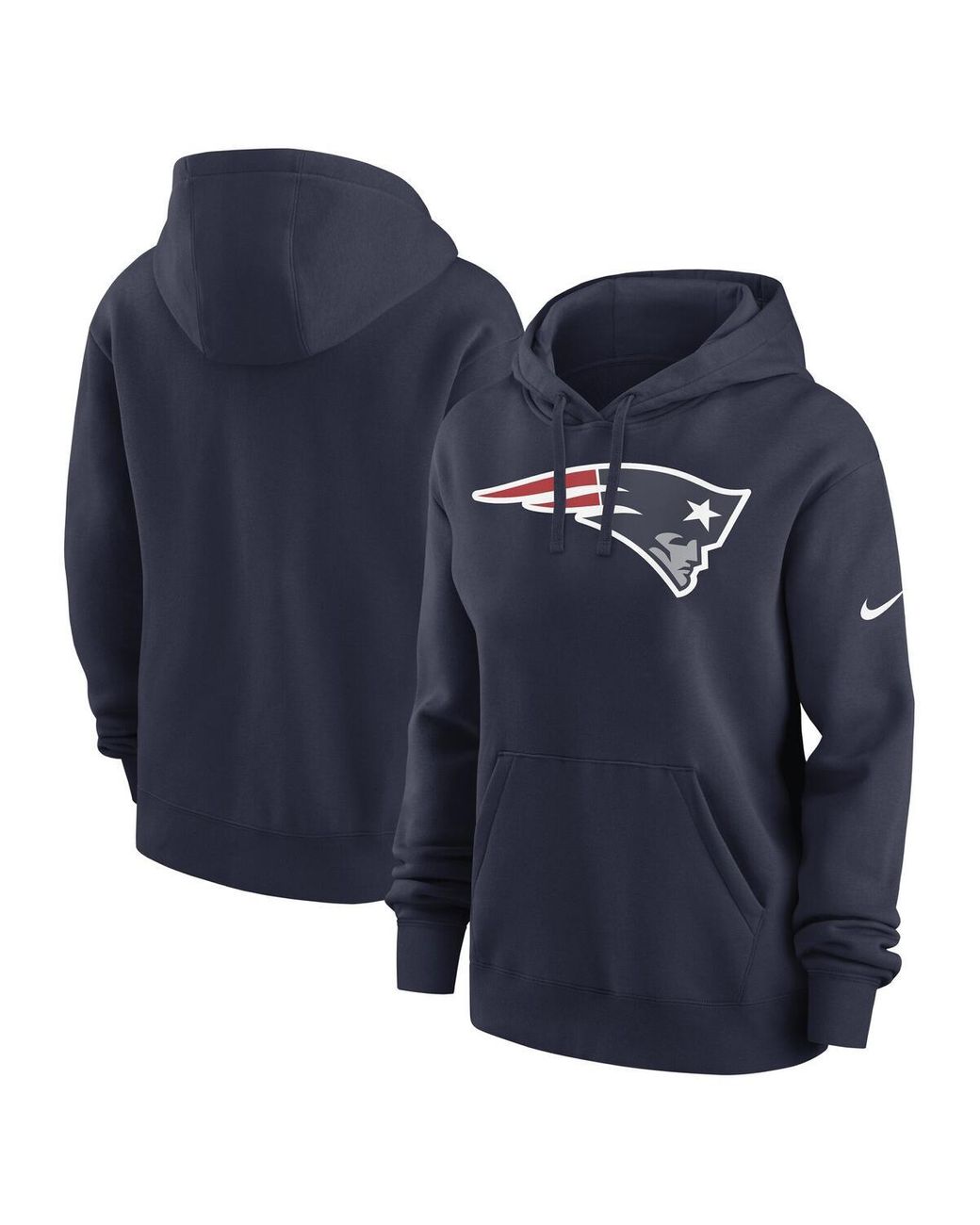 Nike New England Patriots Team Logo Club Fleece Pullover Hoodie in Blue ...