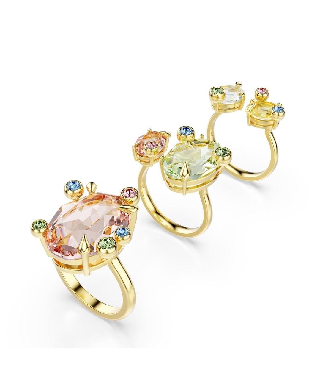 Swarovski Gold-tone Plated Gema Ring Sets in Metallic | Lyst