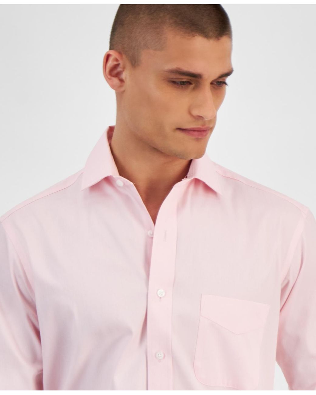 Club Room Regular Fit Pinpoint Dress Shirt in Pink for Men | Lyst