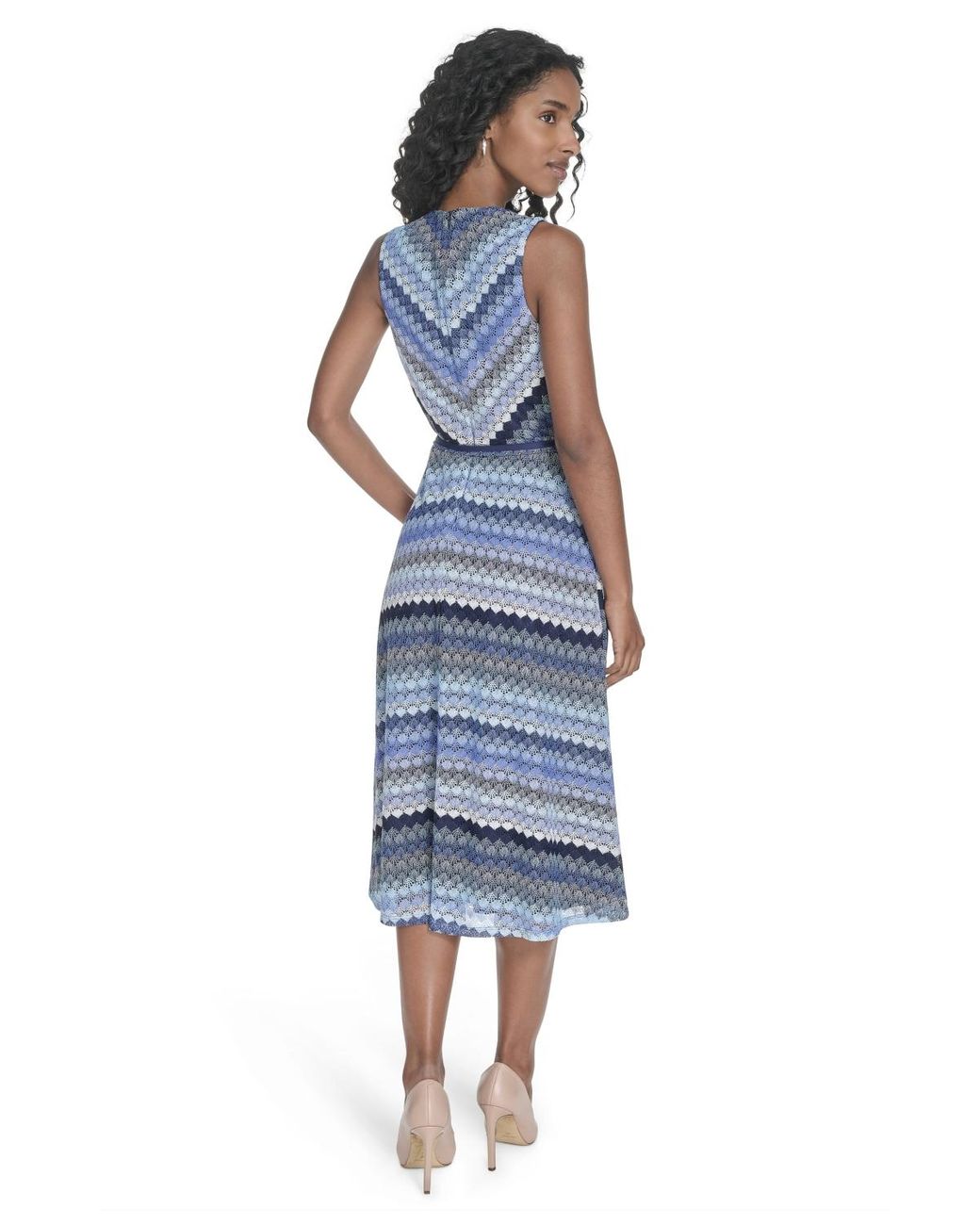 Jessica Howard Sleeveless Lace Midi Dress in Blue | Lyst